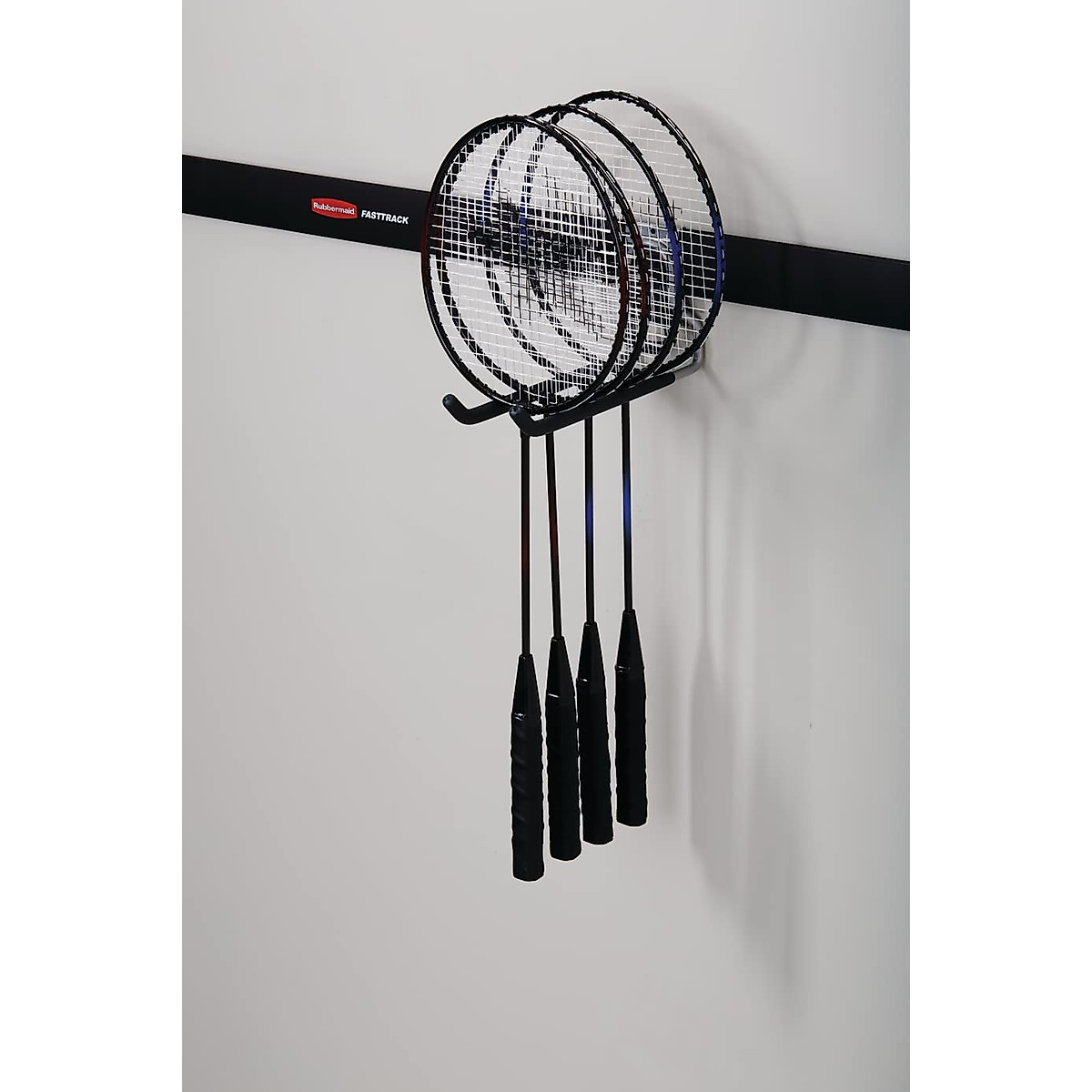 Rubbermaid Rail Garage Organization Multi-Purpose Hook, Wall Mounted Storage System, Direct Mount into FastTrack Garage Rail, Holds up to 50 pounds - Satin Nickel (1784459)