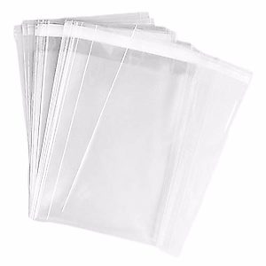 UNIQUEPACKING 100 Pcs 6x9 Clear Resealable Cello Cellophane 6" x 9" Bags Good for Bakery Candle Soap Cookie