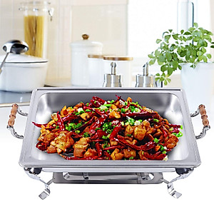 Chafing Dish Buffet Set, Stainless Steel Warming Container Chafing Dish Food Warmer Food Insulation Rectangular Buffet Server Pan Size 20.9×12.8×2.6inch (20.9×12.8×2.6inch)