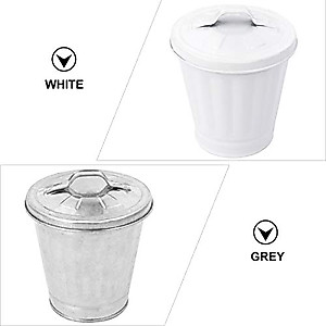 2pcs Mini Garbage Can IMIKEYA Table Trash Can Recycling Metal Counter Top Garbage Bin Small Paper Basket