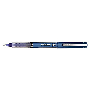 PILOT 35335 Precise V5 Roller Ball Stick Pen, Precision Point, Blue Ink, 5Mm, Dozen