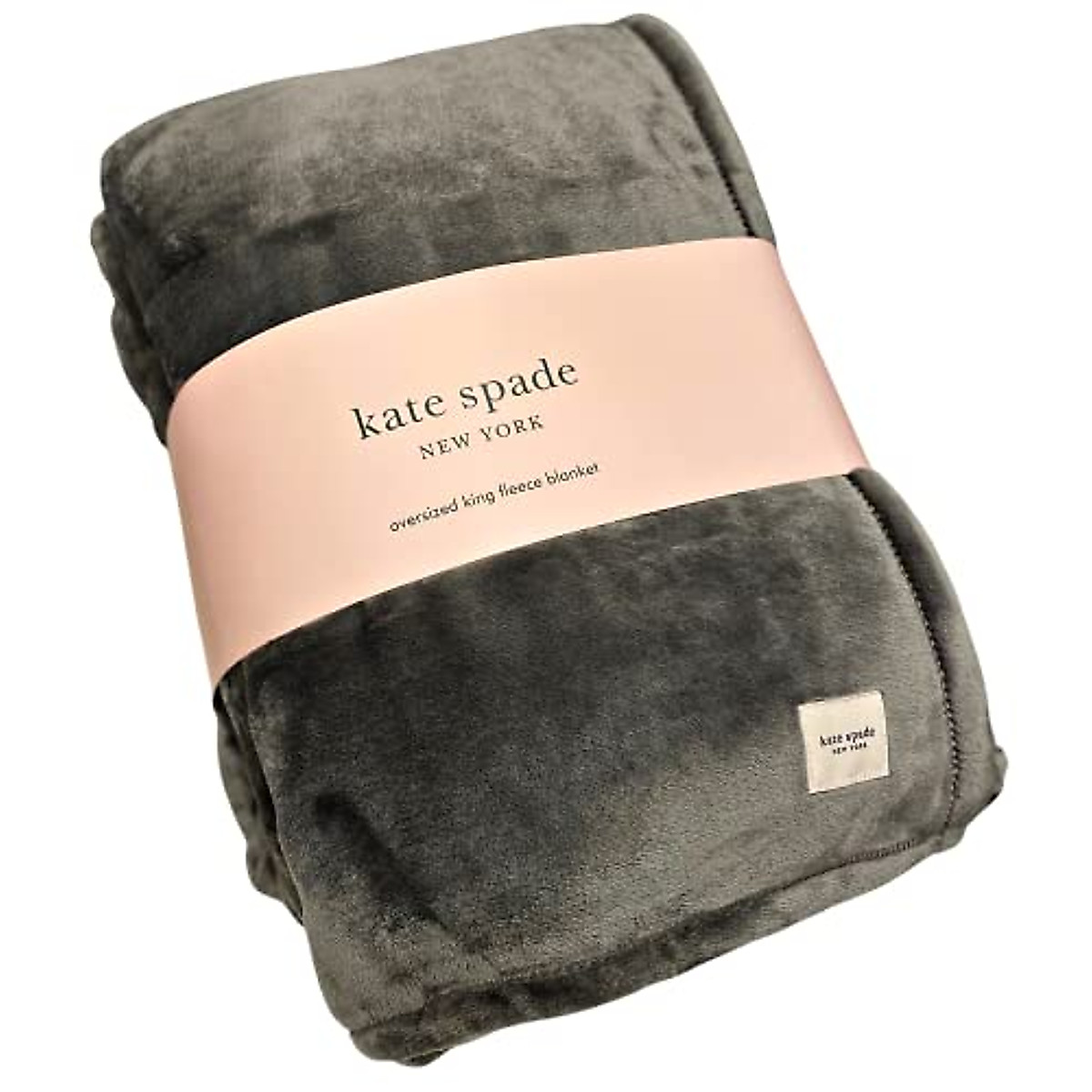 Oversized King Velvet Soft Fleece / Plush Luxury Blanket | Gray / Grey by Kate Spade | 112" x 92"