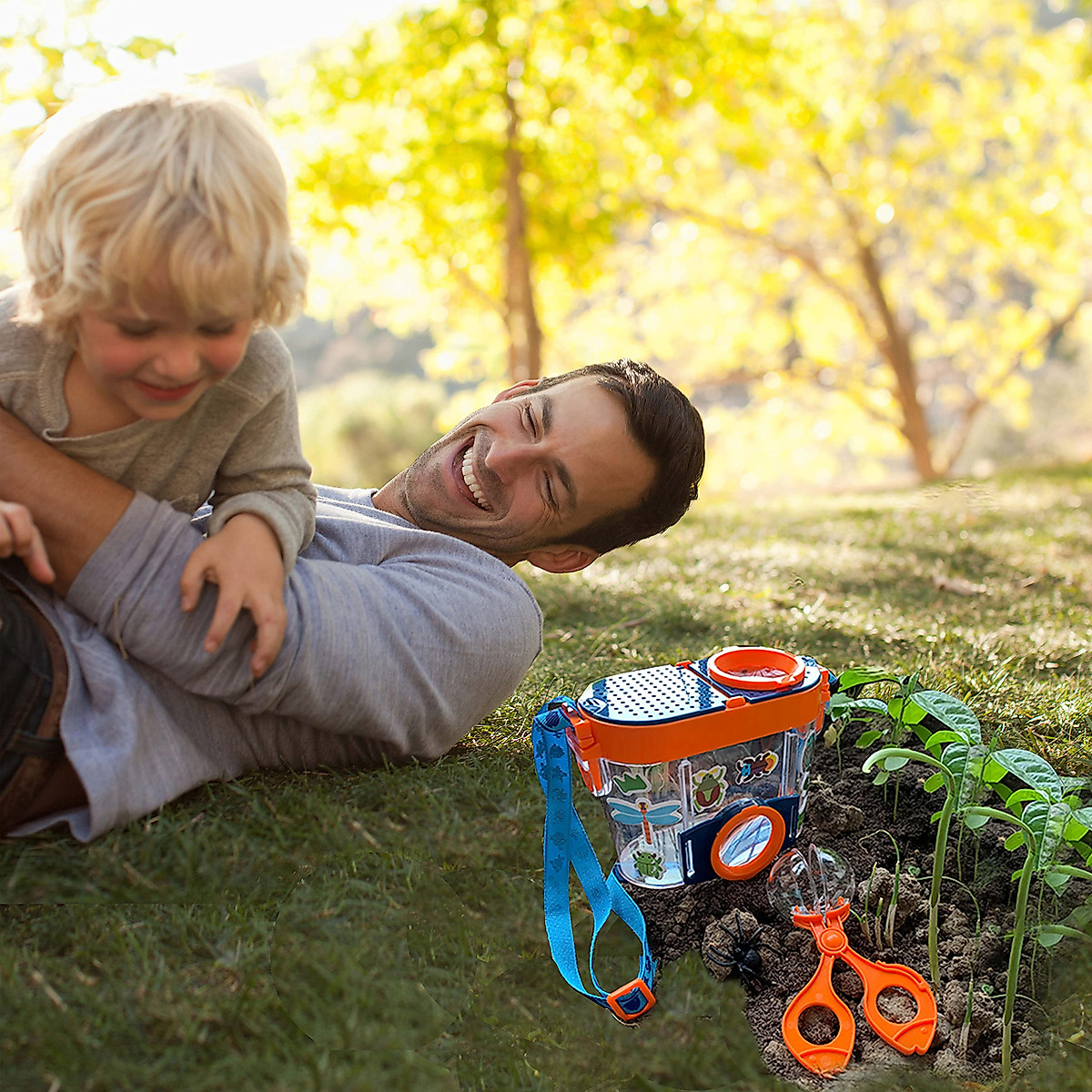 JTCJozz Bug Catcher Kit, Bug Collection Kit, Outdoor Nature Explorer Kit with Tweezers, Stickers, Science Educational Kit, Bug Observation Container for Boys and Girls