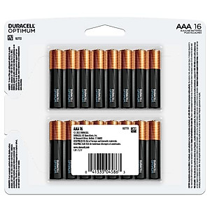 Duracell Optimum AAA Batteries with Power Boost Ingredients, 16 Count Pack Double A Battery with Long-Lasting Power, All-Purpose Alkaline AA Battery for Household and Office Devices