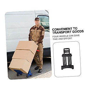 TEHAUX Cart Hand Trucks Foldable Trolley Travel Stroller Lug Trolley Quad Stroller Folding Trolley Luggage Trolley Iron Multifunction Transportation Equipment Shopping