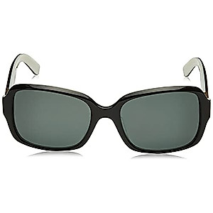 Kate Spade New York Women's Annora Rectangular Sunglasses, Black White/Gray Polarized, 54 mm