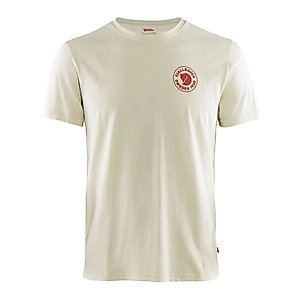Fjällräven 1960 Logo T-Shirts for Men Offers Crew Neckline, Soft Cotton Construction, and Screen Print Graphic at Front Chalk White MD One Size