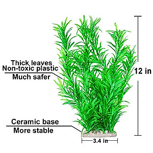 CousDUoBe 9 Pack Large Aquarium Plants Artificial Aquatic Plants, simulate Plants and Aquarium Landscape vividly (12inch)