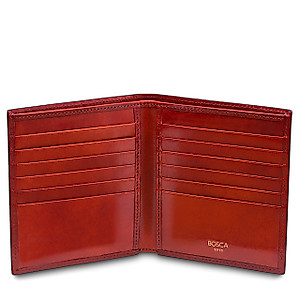 Bosca Men's Wallet, Old Leather 12-Pocket Credit Wallet, Cognac