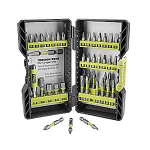 Ryobi Drill Set Bundle with Ryobi 1/2 Inch ONE+ Drill Driver, 1.5 Ah 18-Volt Battery, 40 Piece Drill Bit Set, and 16 Inch Buho Tool Bag