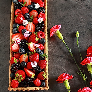 Fox Run 44531 Rectangular Tart Pan, 14.1 x 4.7 x 1 inch, Silver Stainless Steel with Removable Bottom, Large