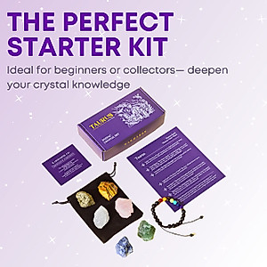 KARMABOX Taurus Gifts for Women - Taurus Crystal Healing Stone Gift Set - 12 Zodiac Signs - Zodiac Gifts - Astrology Gifts for Women - Horoscope Gifts - Birthday Gifts for Women