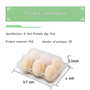 Clear Plastic Egg Cartons - Count Egg Holder, Reusable Fresh Egg Container for Storing Eggs for Kitchen/Groceries/Market/Farm/Farmers (35 Pack) LIZHE…