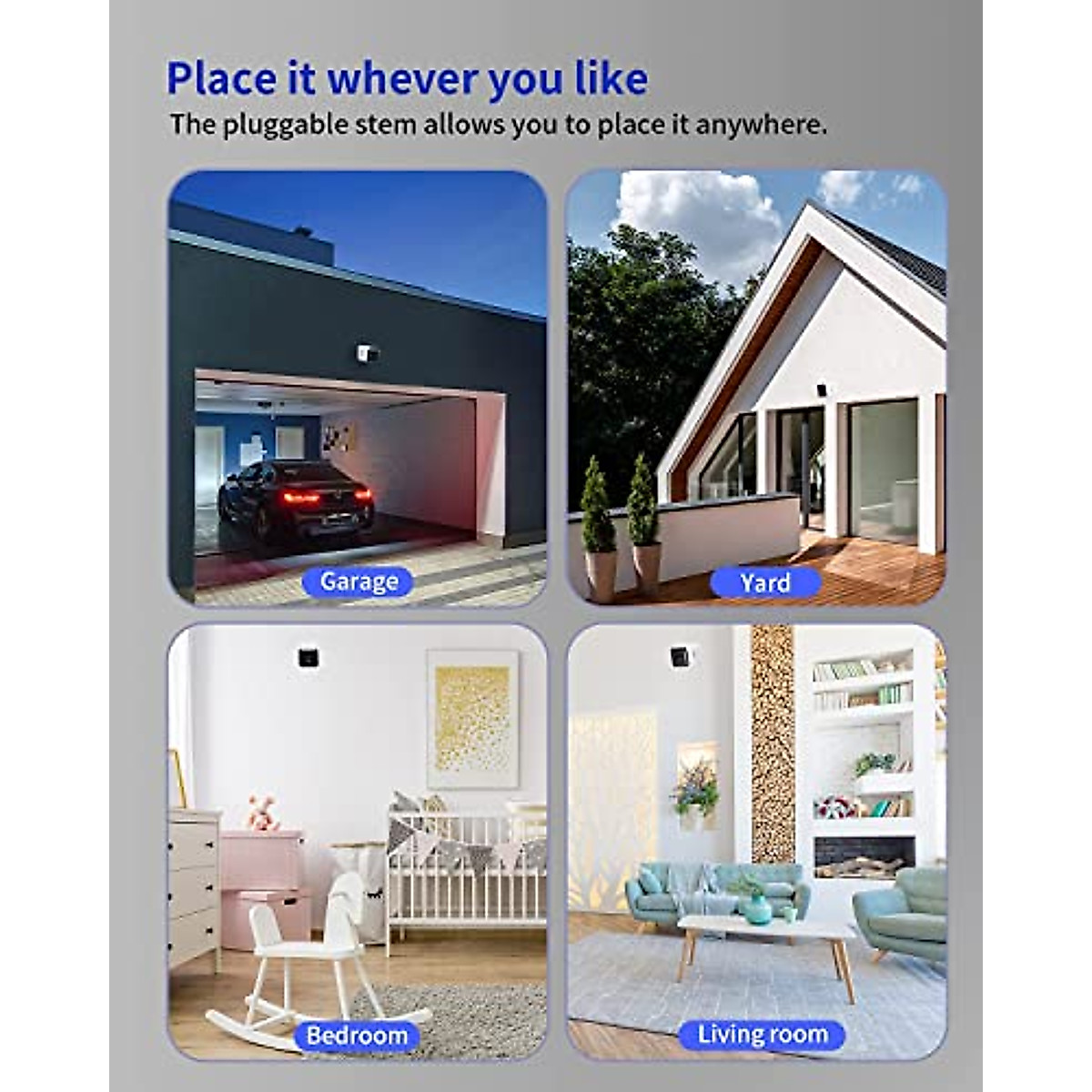 Indoor Cam 1080P FHD Wi-Fi Smart Home Security Camera with Night Vision, 2-Way Audio, Motion Detection, for Baby/Pet/Nanny/Elderly, Compatible with Alexa & Google Home, 2 Pack