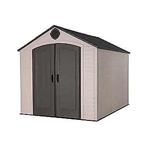 Lifetime 60371 Outdoor Storage Shed with Window, Skylights, and Shelving, 8 by 10 Feet