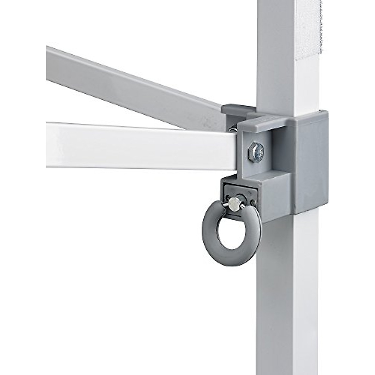 E-Z UP Vantage Instant Shelter Canopy, 10' x 10', White Powder-Coated Steel Frame with Wide-Trax Roller Bag & 4 Piece Spike Set, White