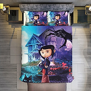 SHELLCELL Co.ra.line 3 Pieces Duvet Cover Set, Soft Bedding Comforter Cover Set with Zipper Closure, 1 Duvet Cover and 2 Pillowcases for Bedroom All Season 79""x90"", Style 1