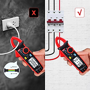 UNI-T UT210e Mini Clamp Meter & Alligator Electric Clips, AC/DC Amp Meter Clamp Multimeter True RMS 2000 Counts Voltage Tester Continuity Tester Capacitor HVAC Tool