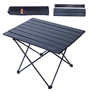 Nice C Camping Table, Camp Table, Folding Table, Beach Table, Roll up Foldable Collapsible, Aluminum Ultralight Compact with Carry Bag for Outdoor, Picnic, Cooking, Festival, Indoor, Office