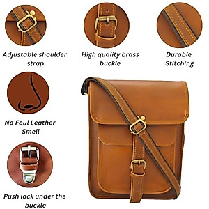 Satchel And Fable Leather I Pad Messenger Tablet Cross Body Shoulder Bag 11 Inch