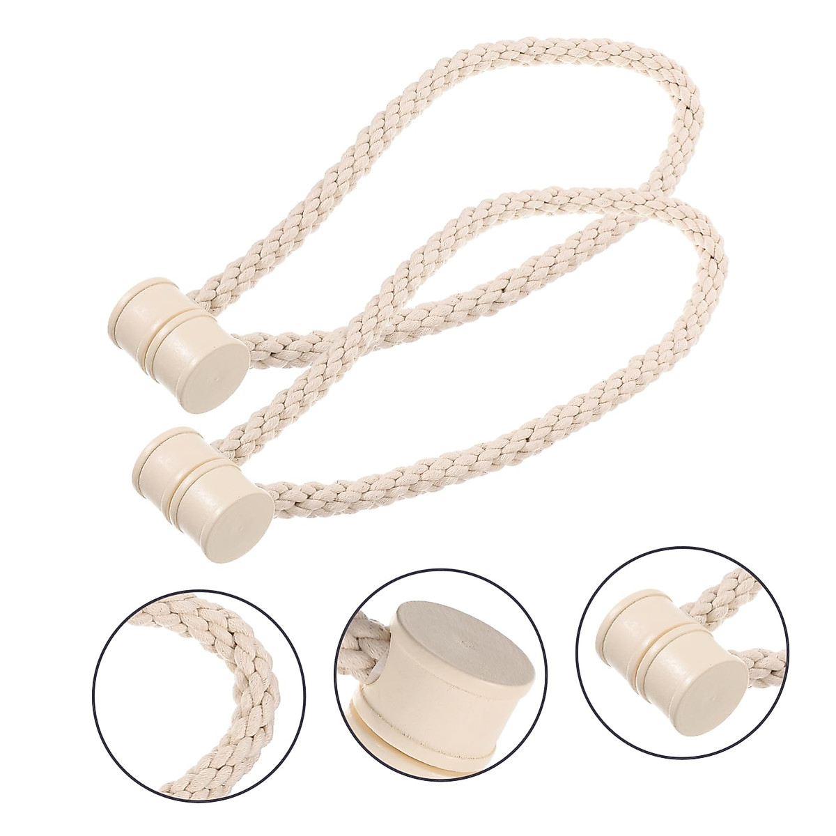 ULTECHNOVO 2 Pcs Curtain Magnetic Button Hebillas Magneticas para Cortinas Hebillas Magnéticas para Cortinas Decorative Curtain Tiebacks Weave Rope Curtain Tiebacks Curtain Tiebacks for Home
