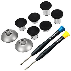 MMOBIEL 8 in 1 Magnetic Metal Thumbsticks Analog Joysticks Maximum Grip Compatible with PS4, PS4 Slim, PS4 Pro Dualshock, Xbox One, Xbox One Elite, Xbox One S Black Incl. (+) and T8 Torx Screwdriver