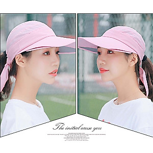 YEKEYI Sun Hats Wide Brim Beach Fishing Hat Baseball Cap UPF 50+ Anti UV with Retractable Visor Unisex Blue