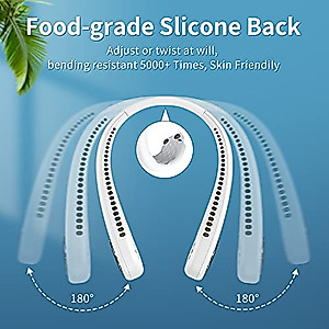 SmartDevil Portable Neck Fan, Hands Free Bladeless Neck Fan, Rechargeable Wearable Personal Neck Fan, 360° Cooling Hanging Neck Fan, 3 Speeds, 48 Air Outlet, for Travel, Sports, Outdoor (White)