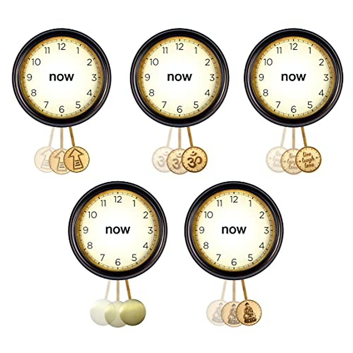 Now Clock - Mindfulness, Zen, Buddhist Decor for Your Home, Office, Yoga or Meditation Room - Unique Gift That Helps You to Be Present & Relax into The Power of Now - (Om Pendulum)