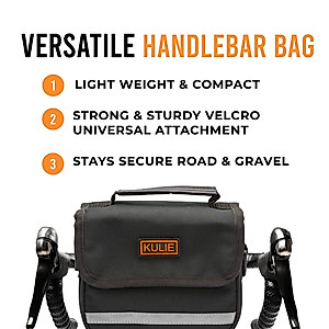 Kulie Urban Tourist Bicycle Bag, Bike Accessories with Straps for Bike Handlebars, Waterproof Bike Bags Cross Body Style, Bike Bags Handlebar, 2L, Black