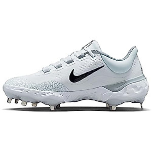 Nike Alpha Huarache Elite 4 Low FD2745-100 White-Wolf Grey-Black Men's Metal Baseball Cleats 10.5 US,White/Black