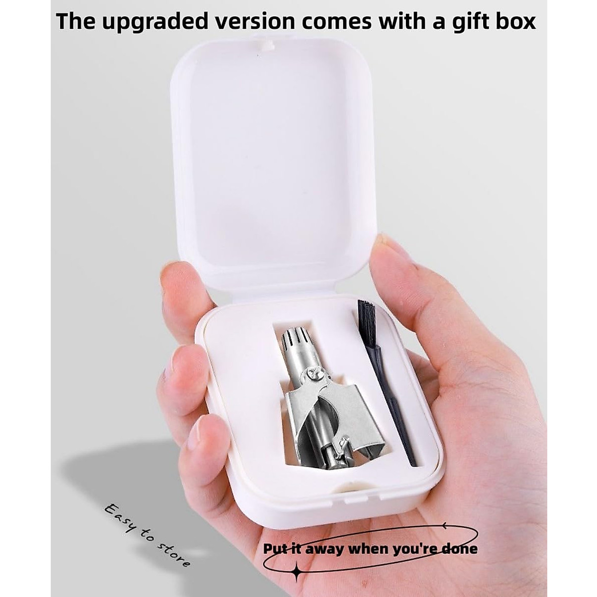 KongLam Stainless Steel Nose Hair Trimmer for Men - Easy to Use, Safe and Painless