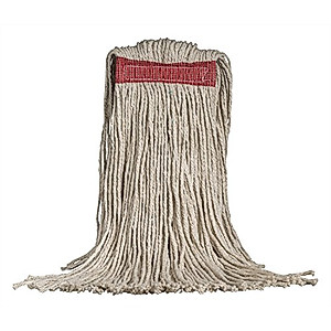 M2 Professional 12oz Cut-End Cotton Mop, Wet Mop Replacement Head, 1-inch Headband - Case of 12 - MW-CC12B