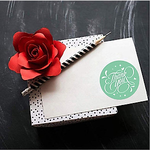 PMCDS2G Thank You Stickers Roll 1" Flower Wreath 9 Beautiful Styles 500 Units in One Roll for Gift Décor Sealing