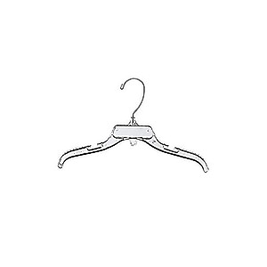 Break-Resistant 12 inch Clear Plastic Children's Dress Hangers -Case of 100