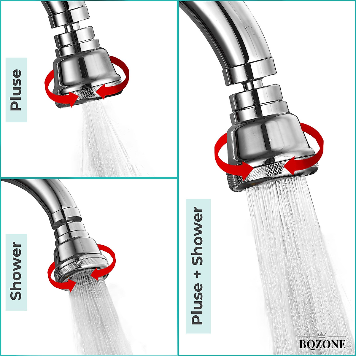 Kitchen Faucet Head Replacement,Faucet Sprayer Attachment for Kitchen Sink,Kitchen Tap Head Rotatable,Anti-Splash Kitchen Faucet Nozzle Head,Water Saving Faucet Aerator for Sink (Brushed Nickel)