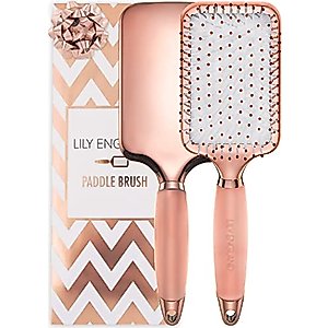 Paddle Brush for Detangling, Blowdrying and Straightening - Professional Large Hair Brush All Hair Types, Rose Gold Hairbrush for Women by Lily England Rose Gold Black