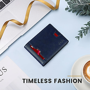 Zitahli Mens-Wallet-Slim-Leather-RFID Blocking Wallet for Men Minimalist Bifold Credit Card Holder with Gift Box