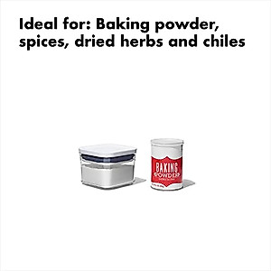 OXO Good Grips POP Container - Airtight Food Storage - Small Square Mini 0.4 Qt Ideal for baking powder, spices, dried herbs and chiles