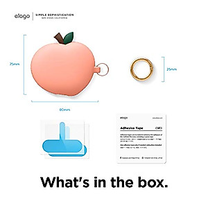 elago Peach Case Compatible with Apple AirPods Pro Case, 3D Cute Design Case Cover with Keychain, Supports Wireless Charging (Peach) [US Patent Registered]