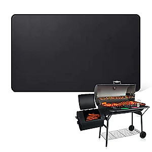 48×30 Inches Under Grill Mat, BBQ Floor mats, Fire Resistant Mat for Fireplace, Floor Protective Rug for Indoor Outdoor, Reusable Under Grill Mat, Durable Fireproof Mat