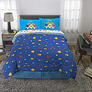 Franco Kids Bedding Super Soft Comforter and Sheet Set, 5 Piece Full Size, Baby Shark