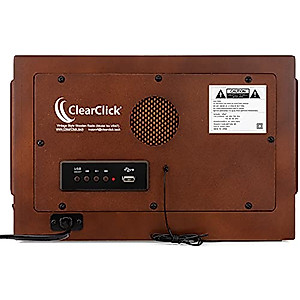 ClearClick Classic Vintage Retro Style AM/FM Radio with Bluetooth, Aux-in, & USB - Handmade Wooden Exterior Dark Brown