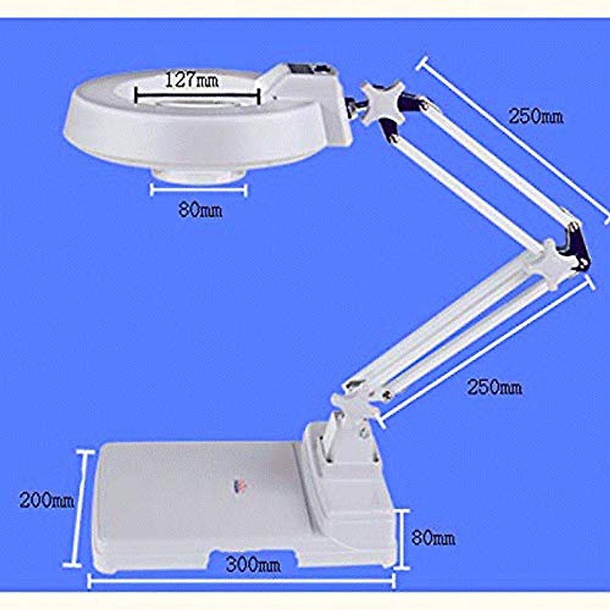 SFMZCM Desktop Magnifier Lamp with Light |Adjustable Arm Magnifier Lamp Light Magnifying Glass Lens Diopter Folding Magnifier