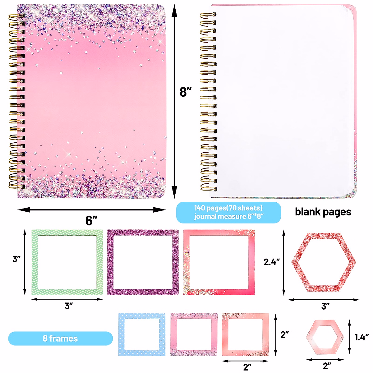 ceiba tree DIY Journal Kit Arts & Crafts Gifts for Teen Girls Ages 8-14 Journaling Scrapbooking Diary Supplies Scrapbook Kit Birthday Gift Ideas for 8, 9 Year Old Girls Kids Teens