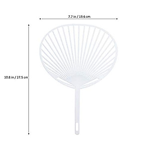 LUOEM 10pcs Japanese Fan Uchiwa DIY Kit Hand-held Fan Framework for DIY Crafts (White)