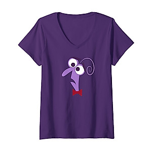 Womens Disney and Pixar’s Inside Out Fear Purple V-Neck T-Shirt