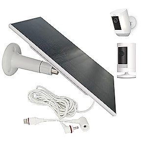 Ring Camera Solar Panel, Solar Battery Charger Compatible with Ring Spotlight Cam Plus/Pro (Battery)&Ring Stick Up Cam Battery and All Type C/ DC3.5 Plug Cameras, 6V 4 W Fast Charging (1Pack)