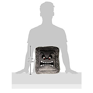 Nintendo Cotton Official Super Mario Thwomp Cushion/Pillow Plush, 12"