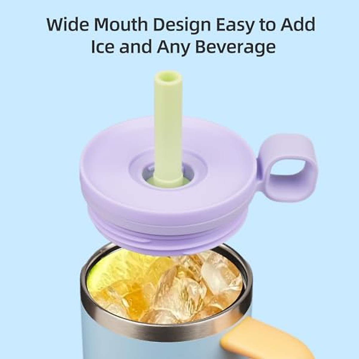 BJPKPK 32oz Stainless Steel Insulated Tumbler with Handle and Straw Travel Coffee Mug Thermal Cups with Lid,Blue